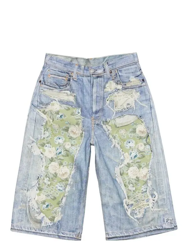 Acne Studios Trompe L'oeil Denim Shorts - Blue