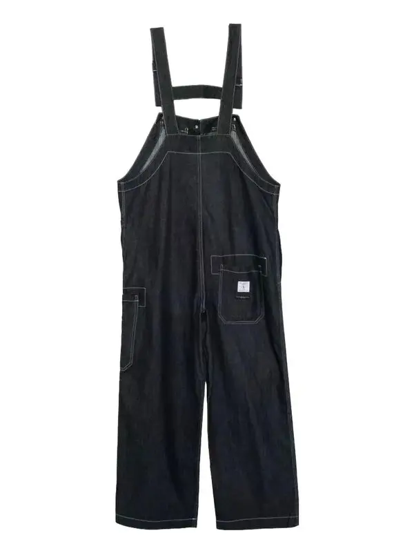 Engineered Garments Contrast-stitch Denim Dungarees - Blue