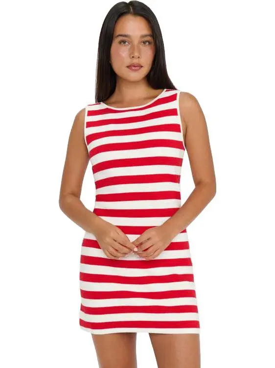 Show Me Your Mumu Cameron Mini Dress Stripe Print Knit - Red Stripe Delight Knit