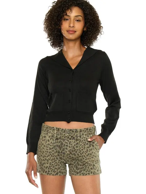 KANCAN Miranda Mid Rise Leopard Print Shorts - Mocha Wash