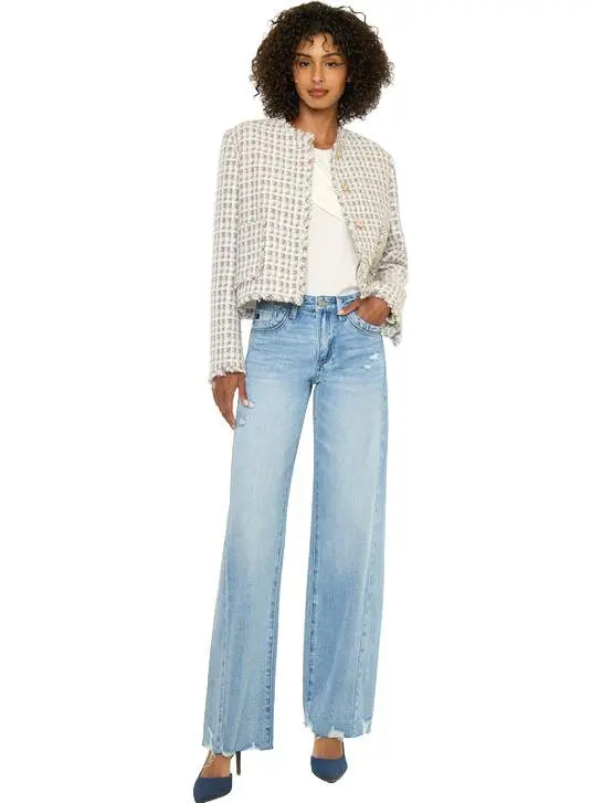 KANCAN Selma Mid Rise Wide Leg Jeans - Medium Light
