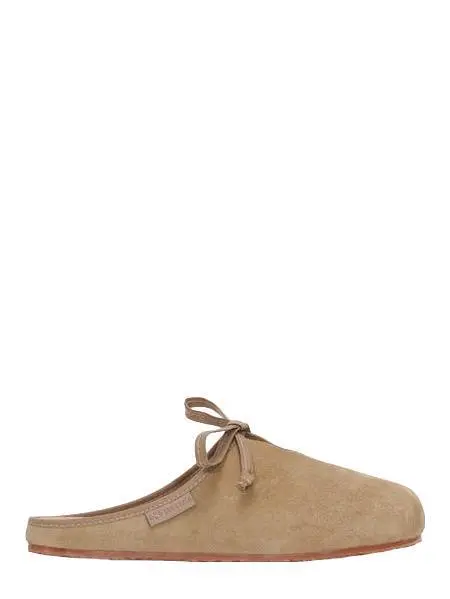 Superga 2445 Suede Ballerina Mule With Lace Detailing - Beige Fog