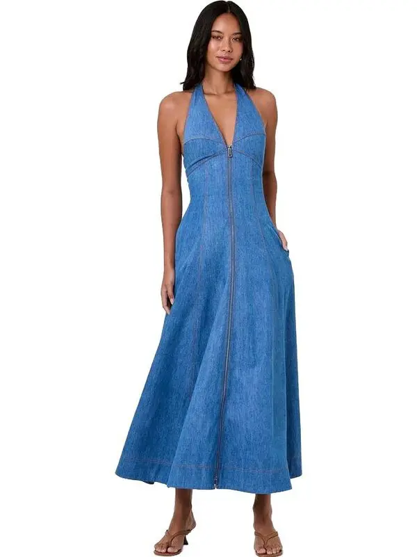 NICHOLAS Elsa Maxi Dress - Light Wash