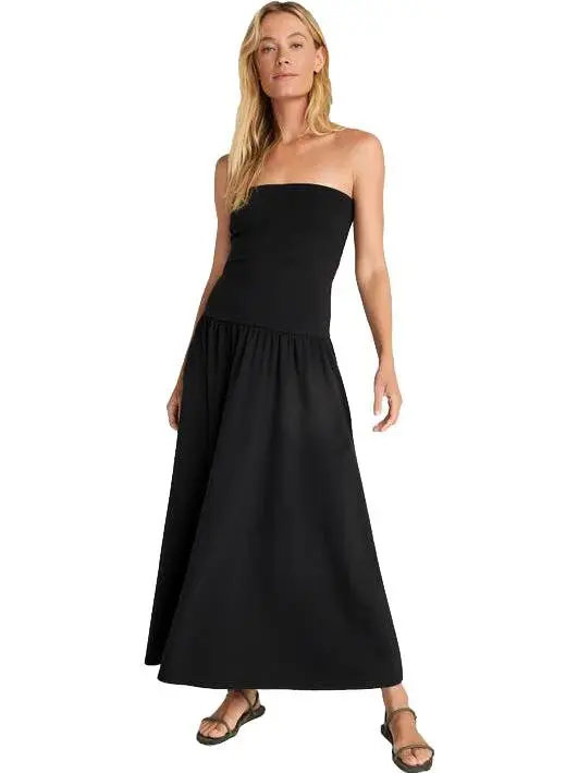 HAVEN WELL WITHIN Organic Cotton Modal Strapless Midi Dress - Black