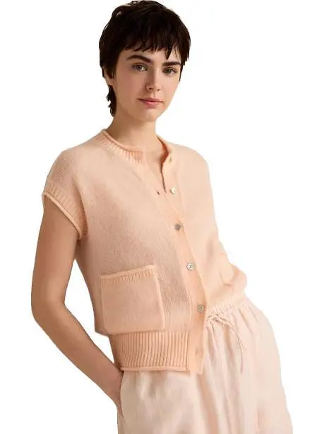 HAVEN WELL WITHIN Merino Wool Cashmere Sweater Vest - Carnation