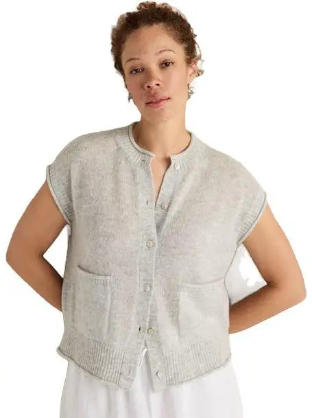 HAVEN WELL WITHIN Merino Wool Cashmere Sweater Vest - Misted Grey