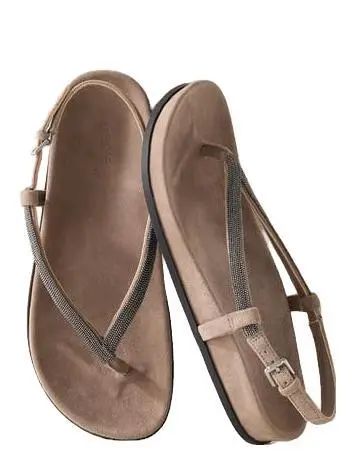 HAVEN WELL WITHIN Beaded Strap Thong Sandals - Mica