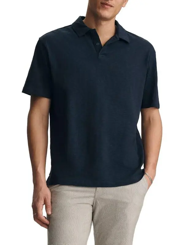 MAVI Slub Cotton Polo - Total Eclipse