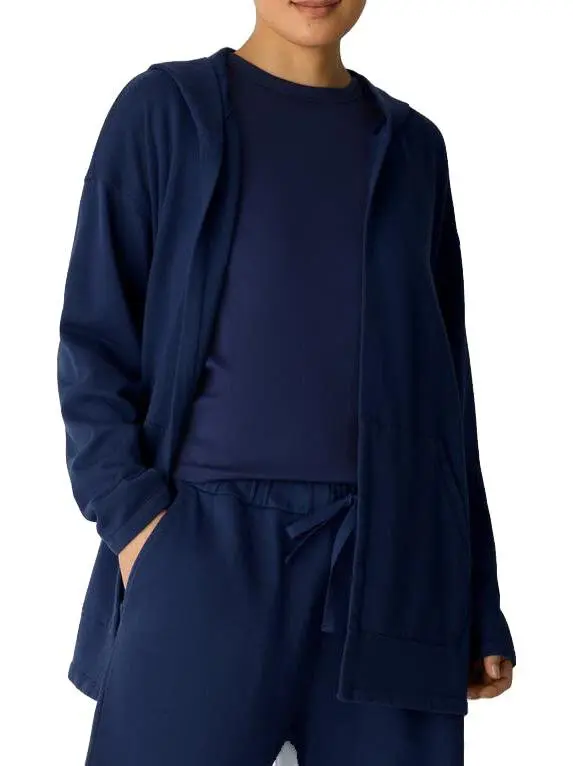 Eileen Fisher Hooded Organic Cotton Terry Jacket - Deep Dive