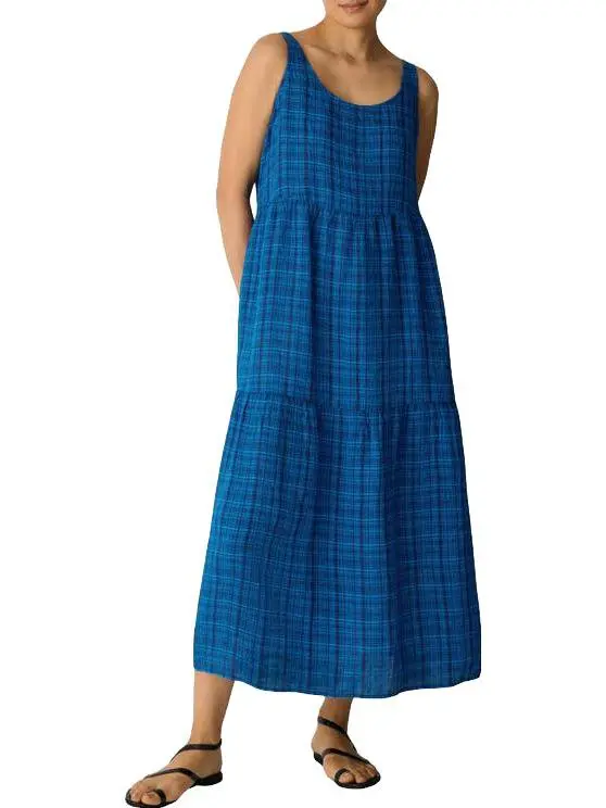 Eileen Fisher Sleeveless Scoop Neck Organic Cotton Dress - Deep Dive