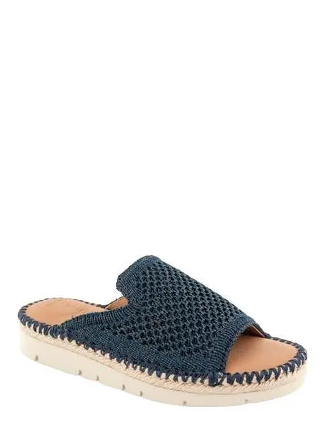Gentle Souls Leilani Slide Sandal - Navy Knit