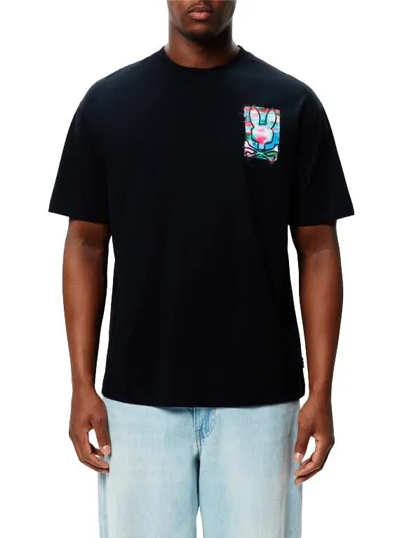Psycho Bunny Isaac Relaxed Fit Graphic T-shirt - Black