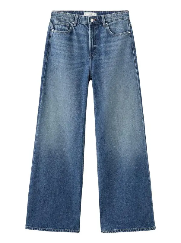 Mango Wide Leg Jeans - Medium Blue