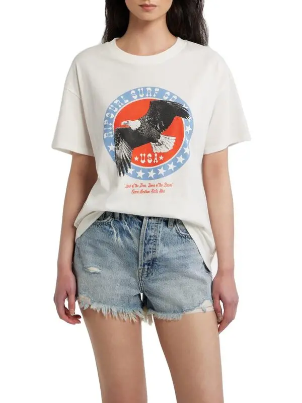 Rip Curl Cotton Graphic T-shirt - Bone