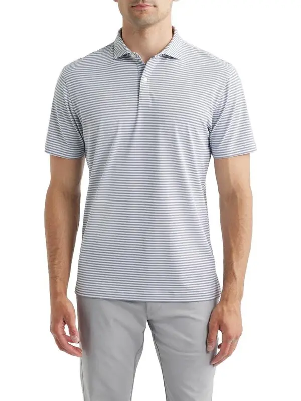 Johnnie-o Cruz Stripe Prep-formance Polo - Navy
