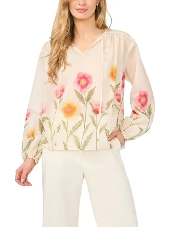 Ted Baker London Rochelle Floral Print Blouse - Antique White