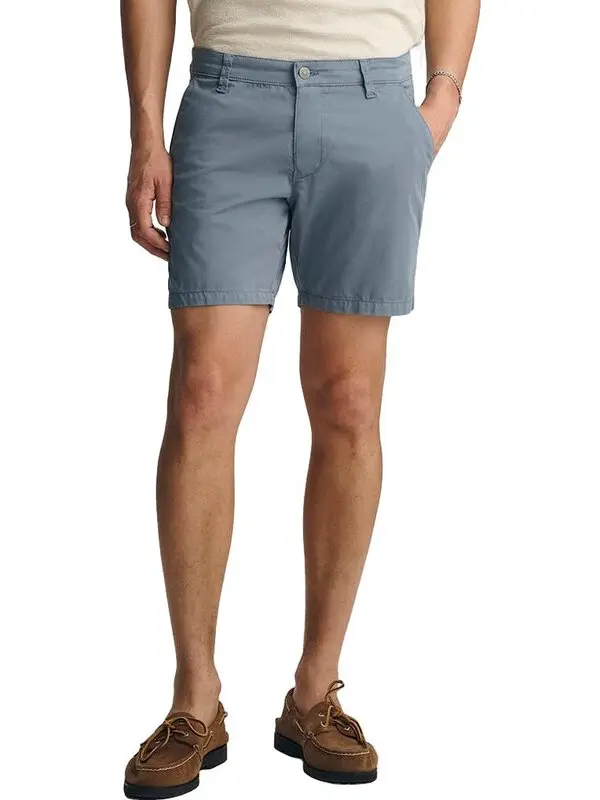 MAVI Nate City Smart Flat Front Stretch Twill Shorts - Steel City Smart
