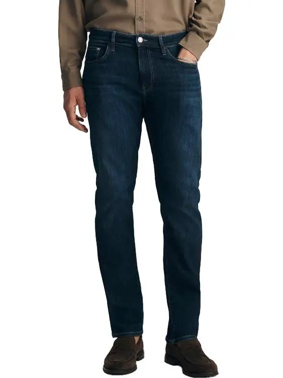 MAVI Marcus Slim Straight Leg Jeans With Whiskering - Deep Brushed Feather