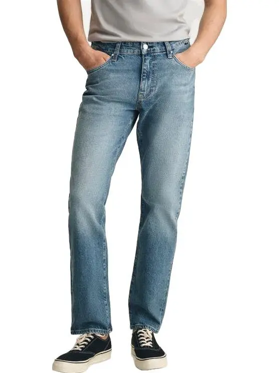MAVI Zach Straight Leg Jeans - Mid Brushed Classic