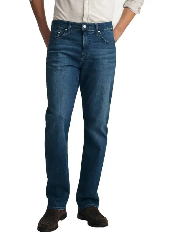 MAVI Relaxed Straight Fit Denim Jeans - Dark Brushed Organic