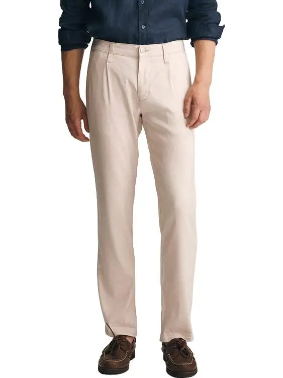 MAVI Pleated Linen Blend Trousers - Cream Linen