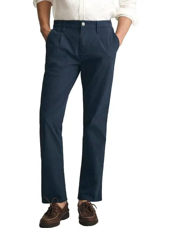 MAVI Pleated Cotton Blend Trousers - Navy Stripe Seersuck