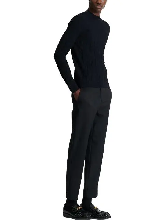 Balmain Silk And Cotton Knit Pb Jumper - Black