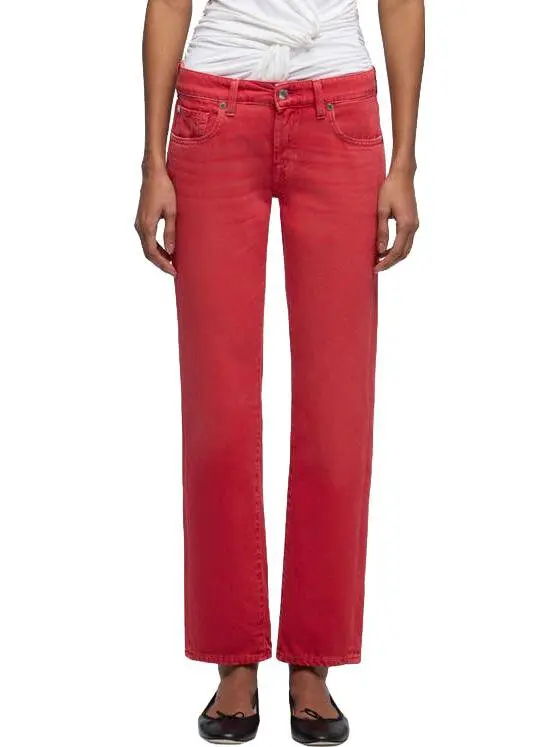 7 For All Mankind Low Rise Ankle Cigarette Jeans - Flame