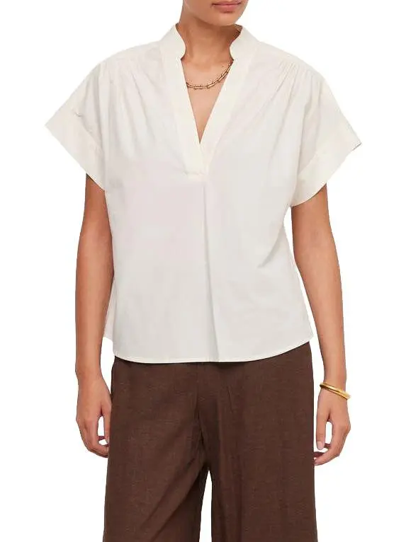 Fifteen Twenty Short Sleeve V-neck Top - Cream