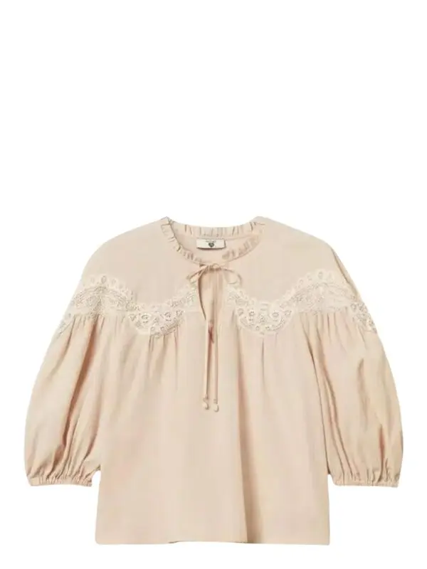 TWINSET Lace-paneling Blouse With Tassel Detail - Nude