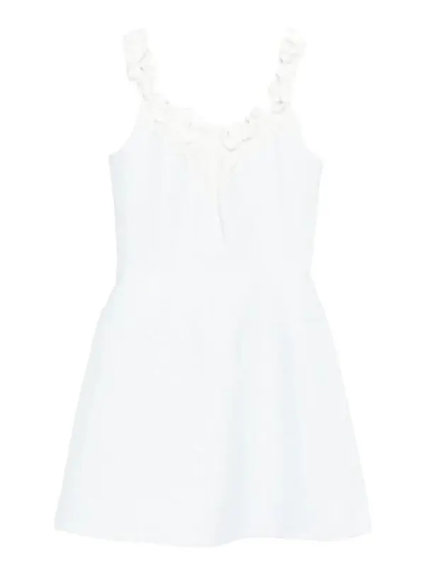 SHUSHU/TONG Ruffled V-neck Mini Dress - White