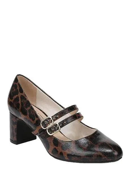 LIFESTRIDE Mary Jane Block Heel Pumps - Dark Tan