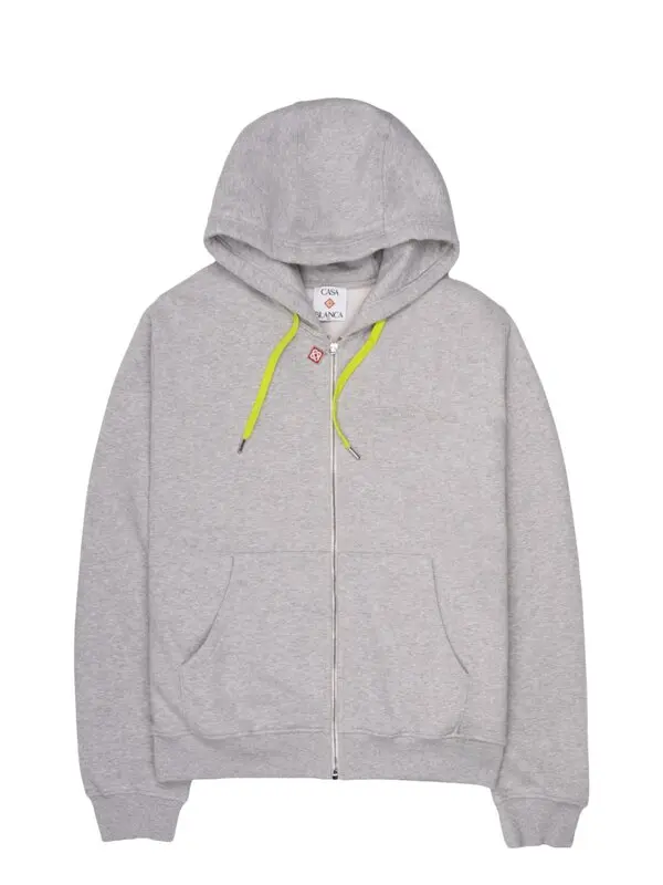 Casablanca Fitted Hooded Zip-up Sweatshirt - Gray