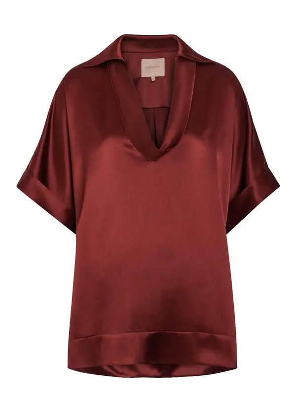 ROKSANDA Enira Satin Top - Burgundy