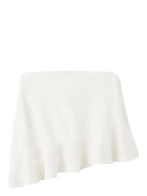 Mango Asymmetrical Ruffled Miniskirt - Off White