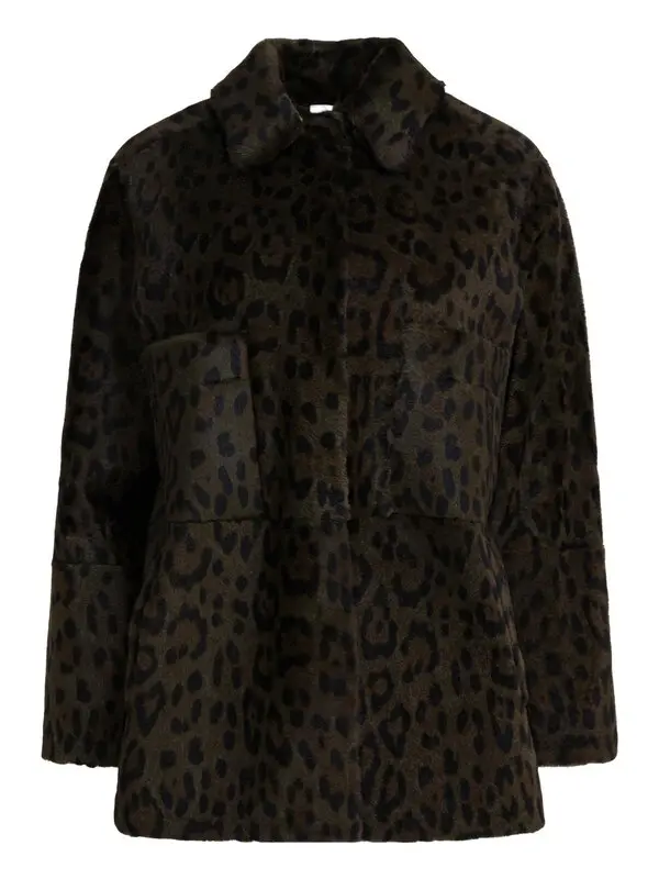FURLING BY GIANI Leopard Print Coat - Brown