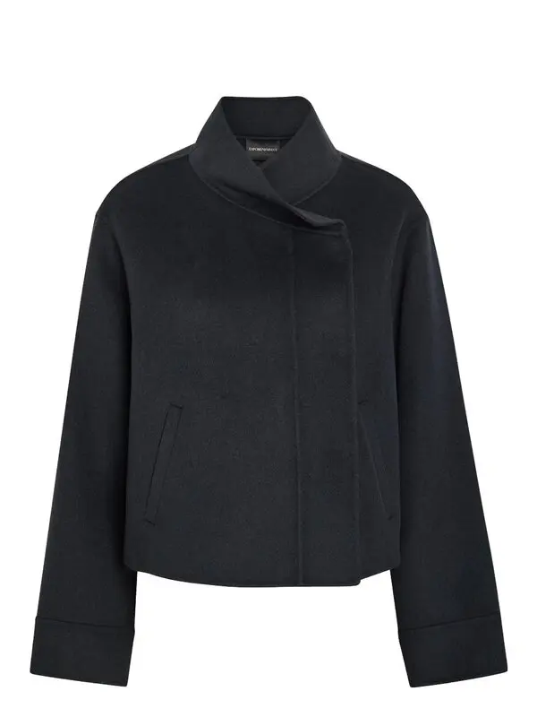 Emporio Armani Wool And Cashmere-blend Jacket - Blue