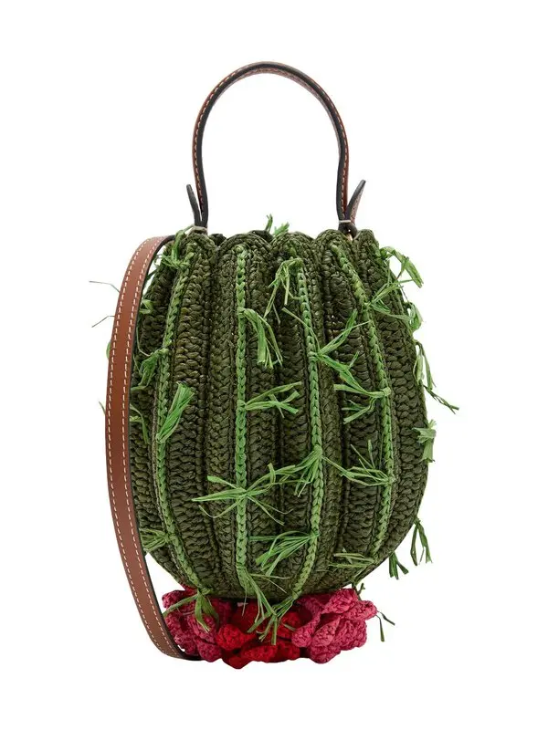 ANYA HINDMARCH Cactus Raffia Cross-body Bag - Khaki