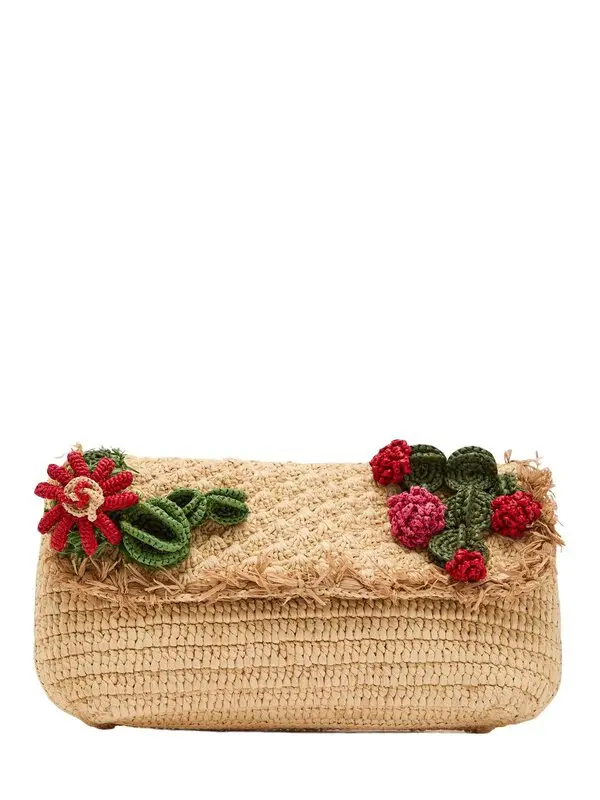 ANYA HINDMARCH Cactus Raffia Clutch - Natural