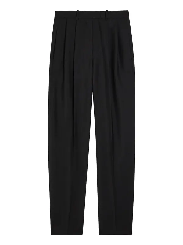 Givenchy Pleated Tapered-leg Wool And Mohair-blend Trousers - Black