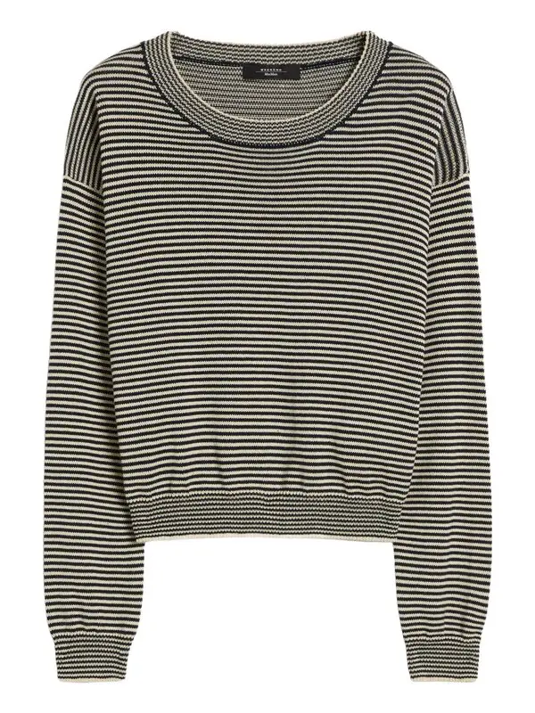 Max Mara Striped Long Sleeve Jumper - Black