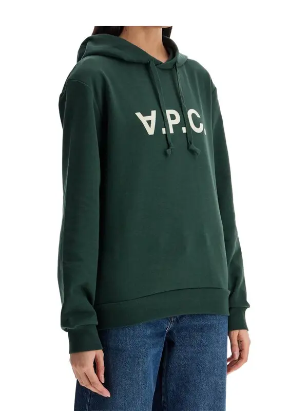 A.p.c. Logo Printed Drawstring Hoodie - Green