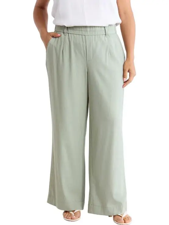 Wit & Wisdom Skyrise High Rise Wide Leg Pants - Eucalyptus