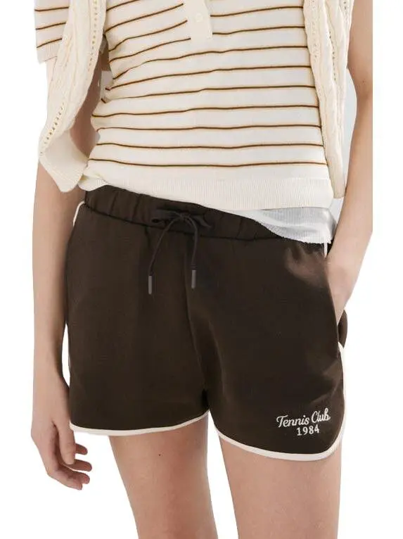 Mango Tennis Club Shorts With Contrast Trim - Brown
