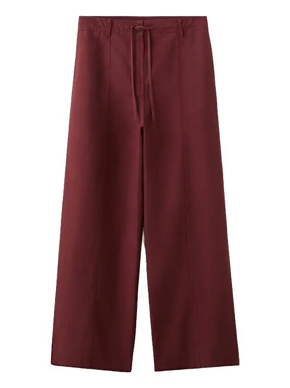Mango Straight Fit Drawstring Pants - Burnt Orange