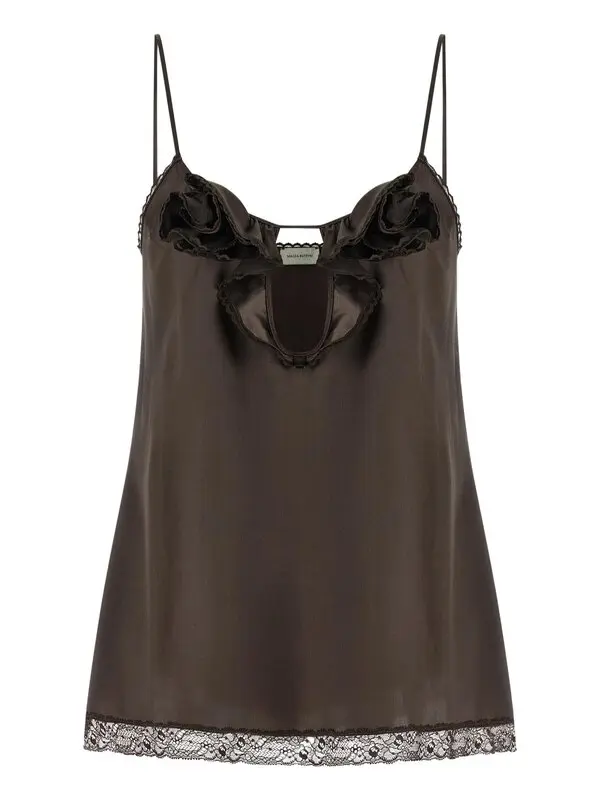 Magda Butrym Lace Trim Camisole Top - Black