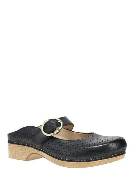 Dansko Blair Perforated Mary Jane Clogs - Black