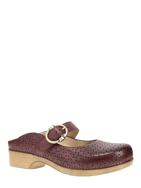 Dansko Blair Perforated Mary Jane Clogs - Sangria