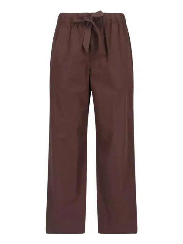 TEKLA Relaxed Tie-waist Trousers - Coffee