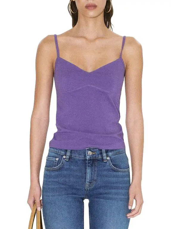 Mango Mimi V-neck Spaghetti Strap Top - Medium Purple